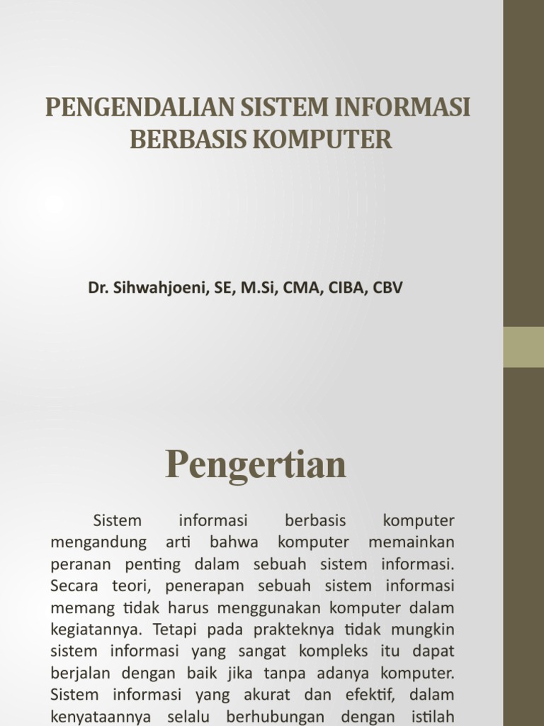 Pengendalian Sistem Informasi Berbasis Komputer | PDF