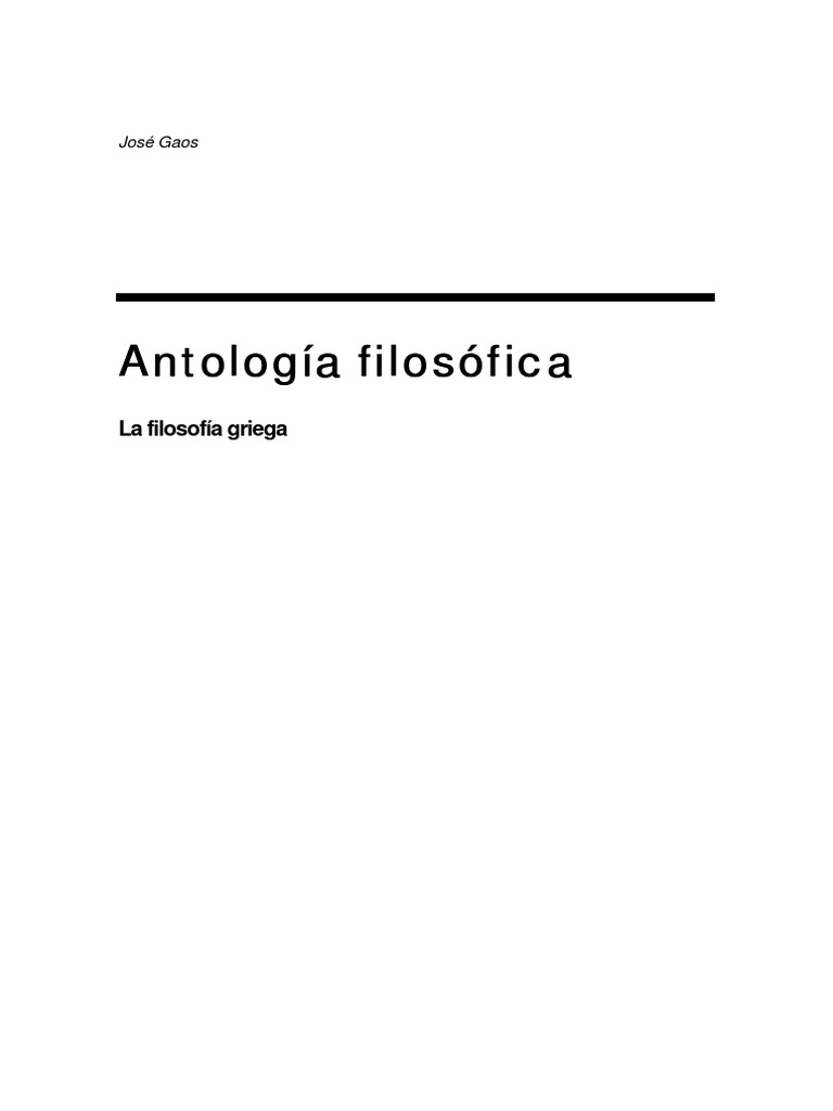 Antología Filosófica # La Filosofía Griega - José Gaos | PDF | Verdad ...