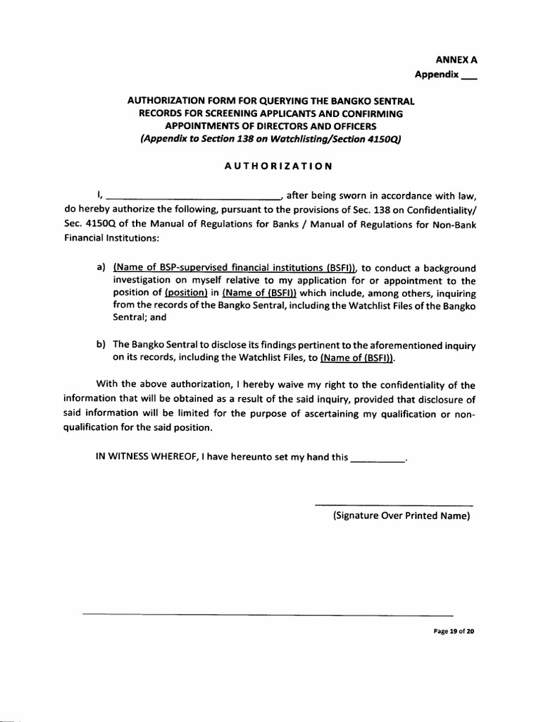 BSP Authorization for Watchlist Inquiry | PDF | Government | Justice