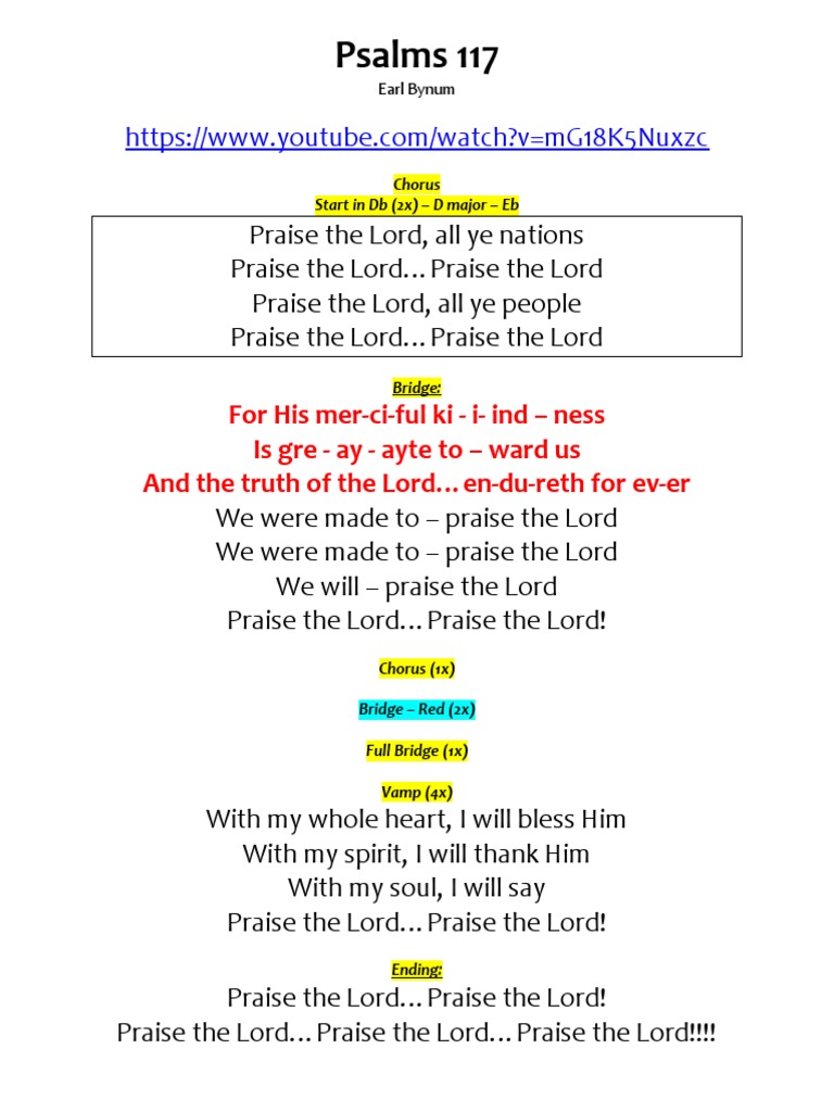 Psalms 117 - Earl Bynum | PDF