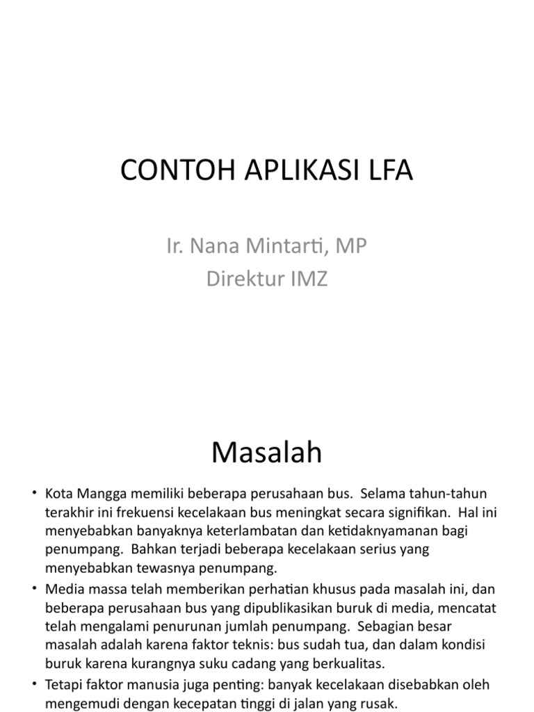 Contoh Aplikasi Dan Format LFA | PDF