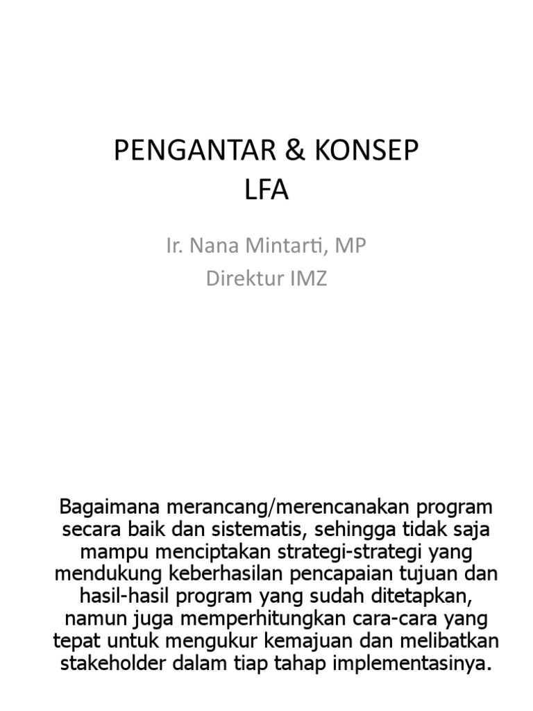 I-Pengantar & Konsep - LFA | PDF