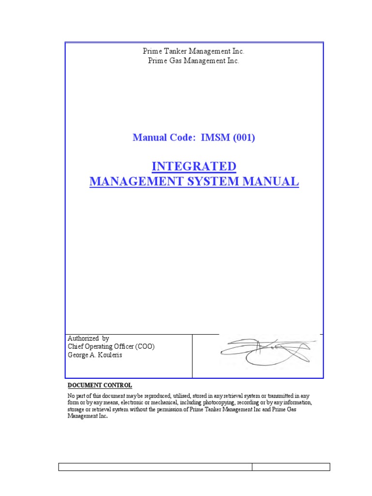 001 IMSM Integrated Management System Manual 30-09-22 | PDF | Risk ...