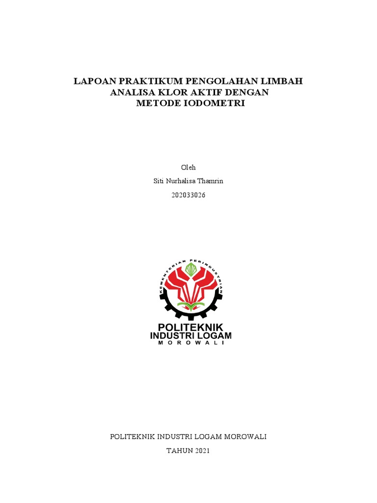 Lapoan Praktikum Analisa Klor Aktif Dengan Metode Iodometri | PDF