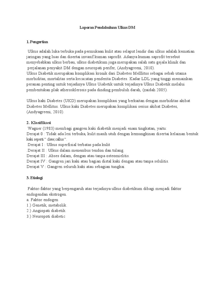 Laporan Pendahuluan Ulkus DM | PDF