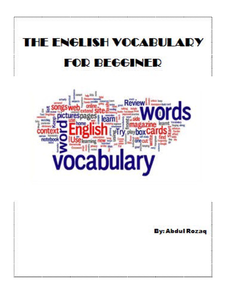 Cover of English Vocabulary Book | PDF
