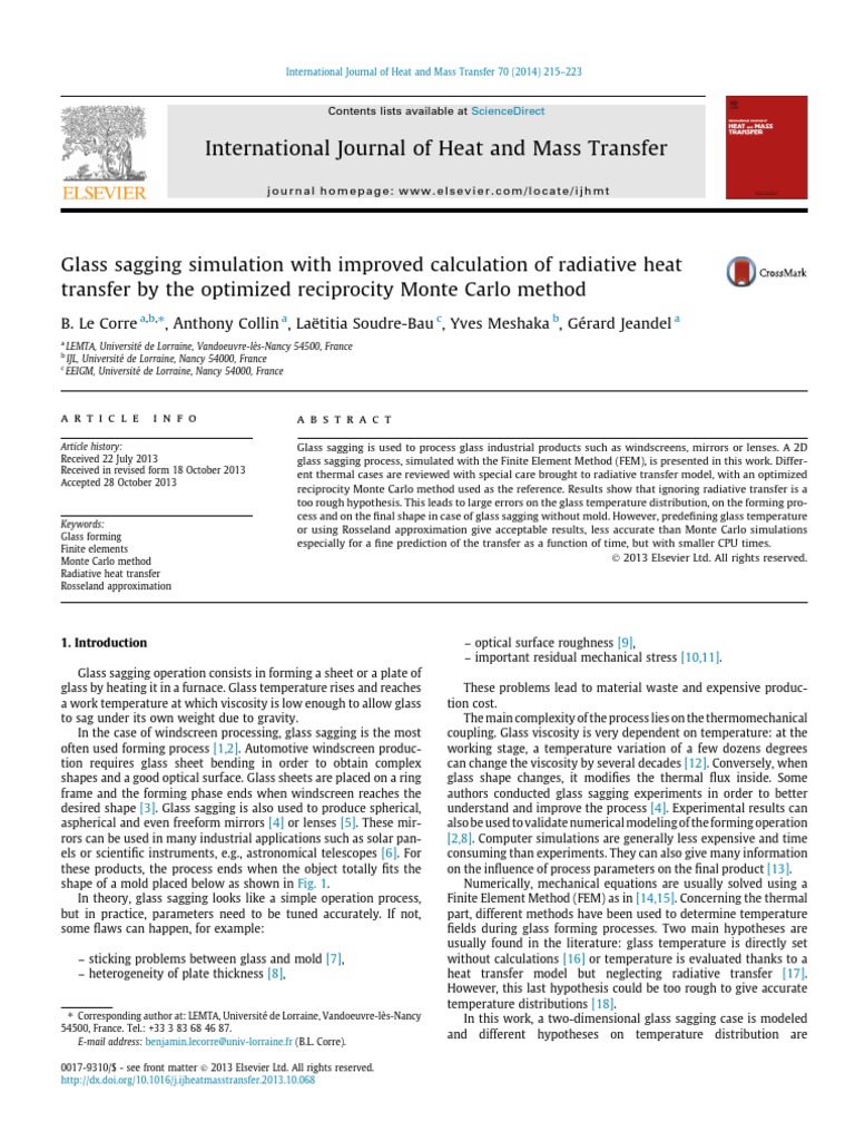 Glass Sagging Simulation via Monte Carlo | PDF | Viscosity | Glasses