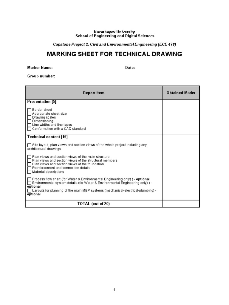 7.Capstone-Technical Drawings Marking-Group X | PDF | Technical Drawing ...