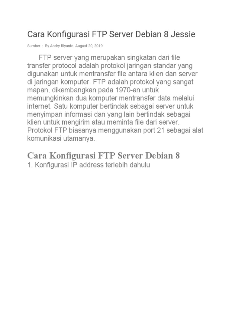 Konfigurasi FTP Server | PDF