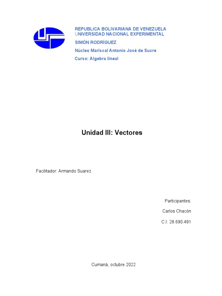Algebra Lineal Unidad III | PDF | Espacio vectorial | Escalar (Matemáticas)