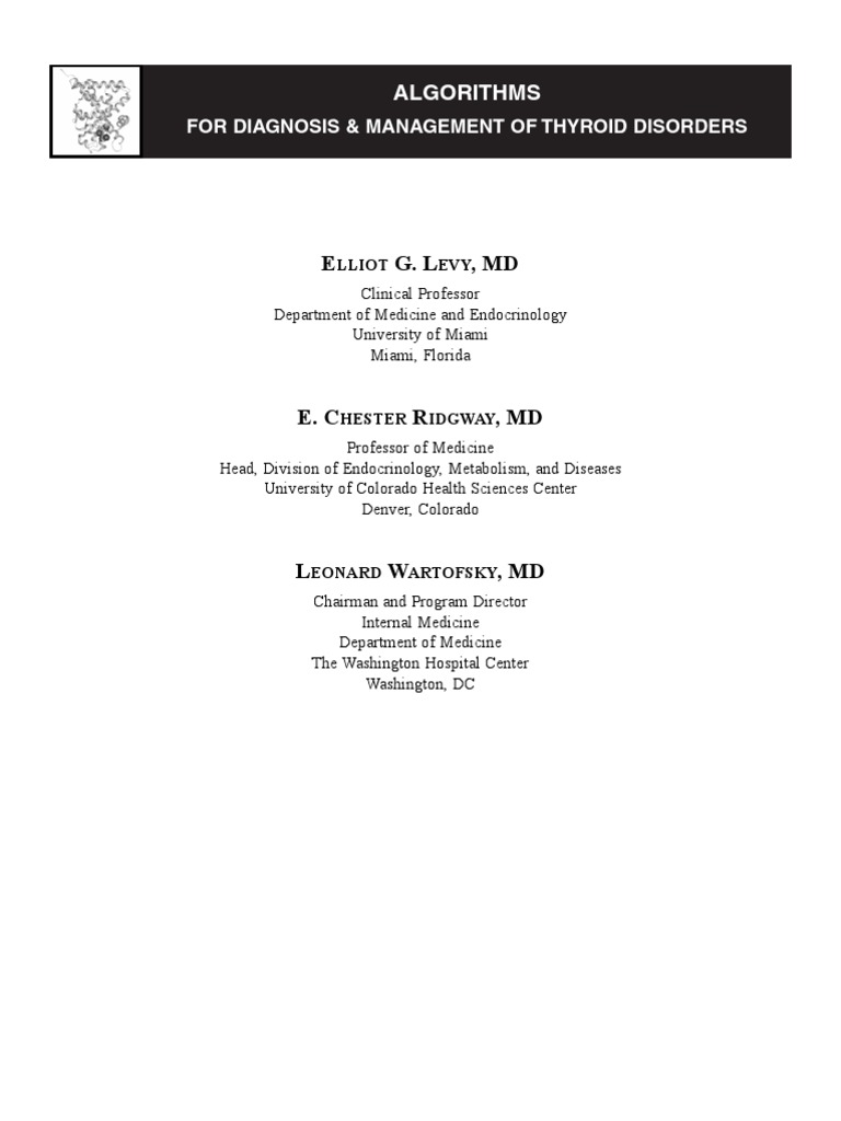 Thyroid Disease Algorithms Pdf Hyperthyroidism Hypothyroidism