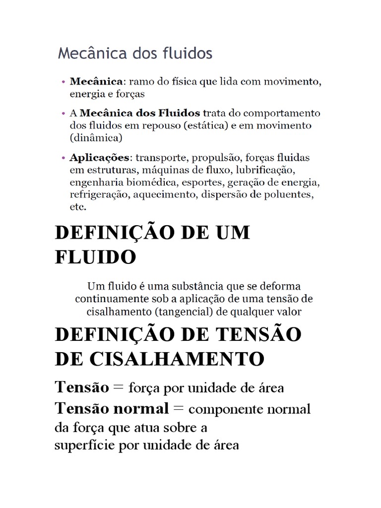 Definição de Um Fluido | PDF