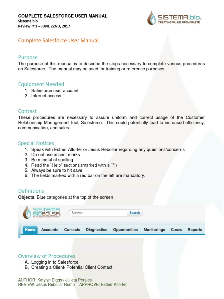 Salesforce - Complete User Manual | PDF