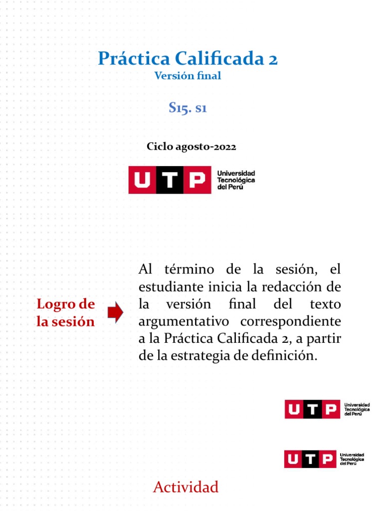 S15.s1-Material de Aula-PC2 - Redacción de La Versión Final - Agosto 2022 | PDF