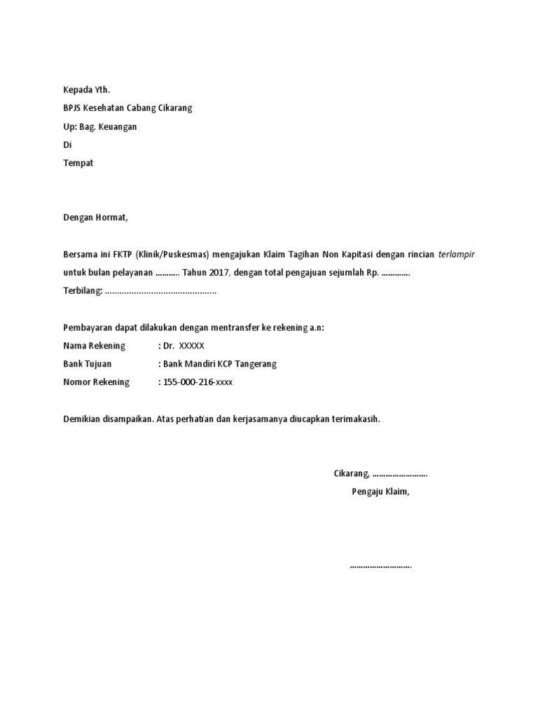 Surat Pengajuan Klaim | PDF