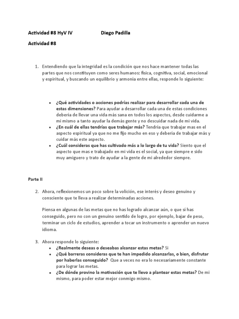 Actividad #8 HyV IV | PDF