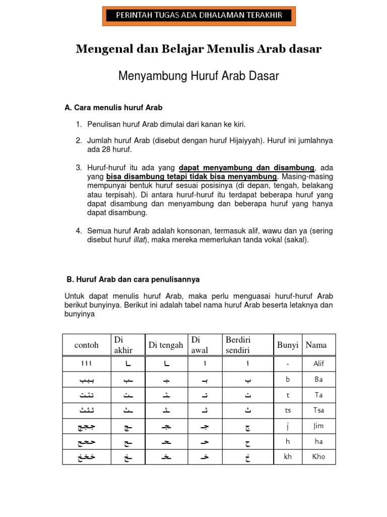 Mengenal Dan Belajar Menulis Arab Dasar1 | PDF