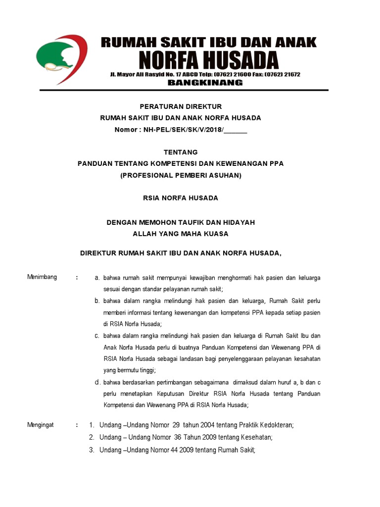 SK Panduan Kompetensi Dan Kewenangan Ppa | PDF