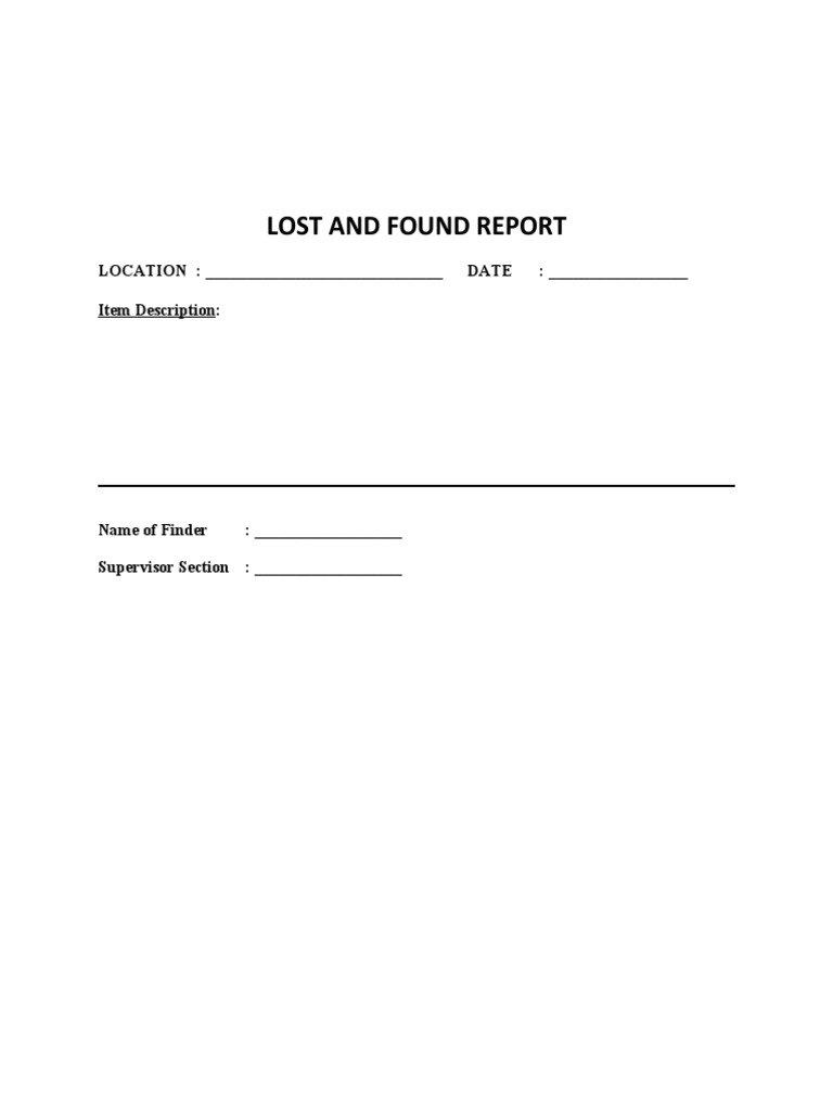 Lost and Found Report Template | PDF