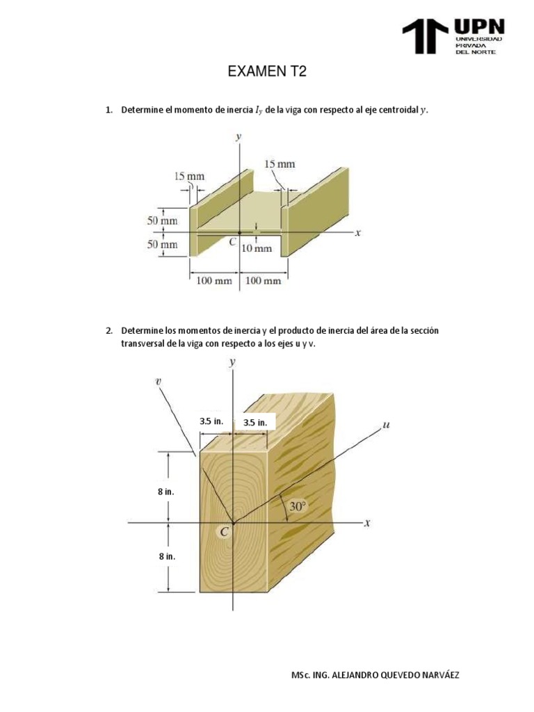 Exámen T2 - Estática Viernes | PDF