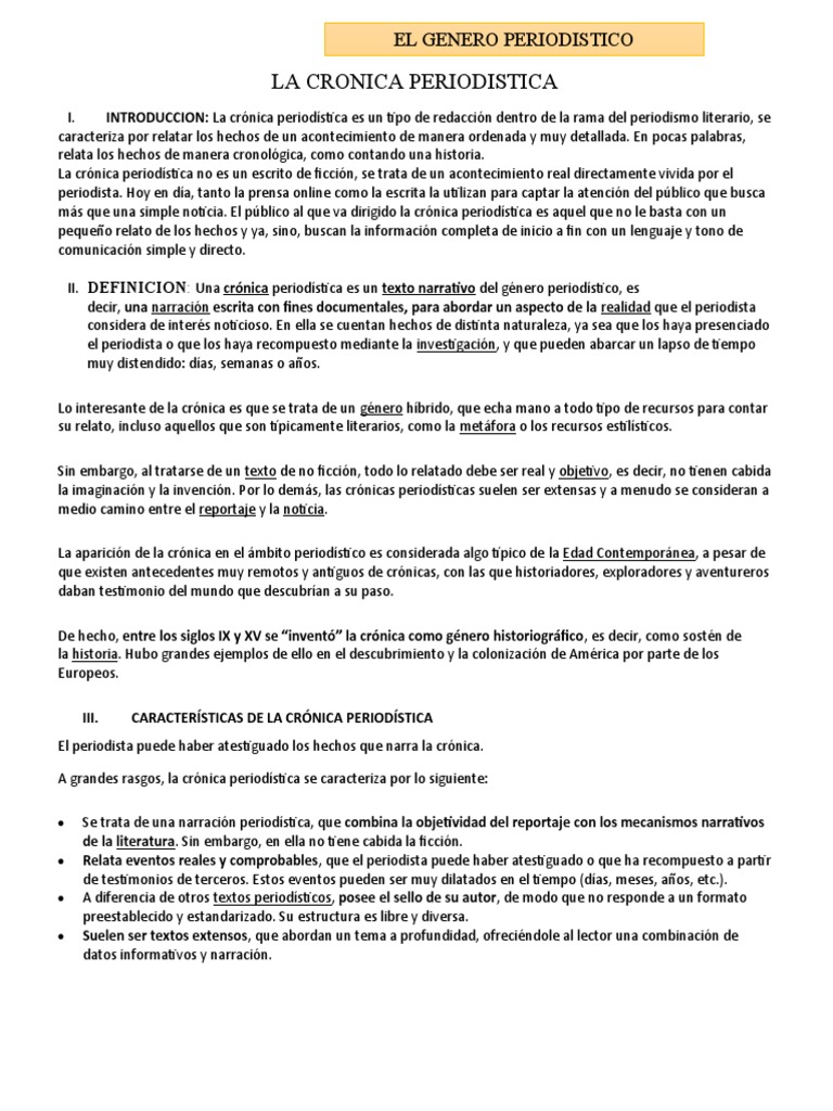 La Cronica Periodistica 5 | PDF | Narración