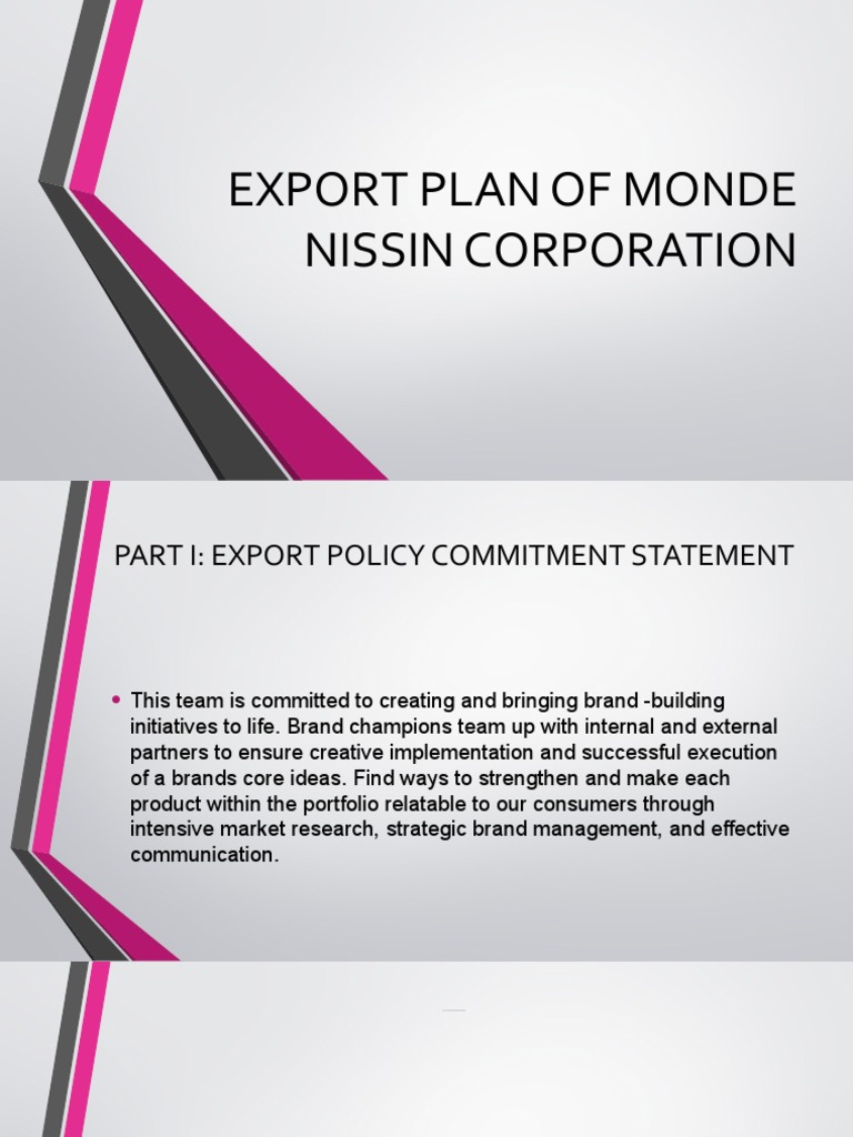 Monde Nissin Export Strategy | PDF | Economies