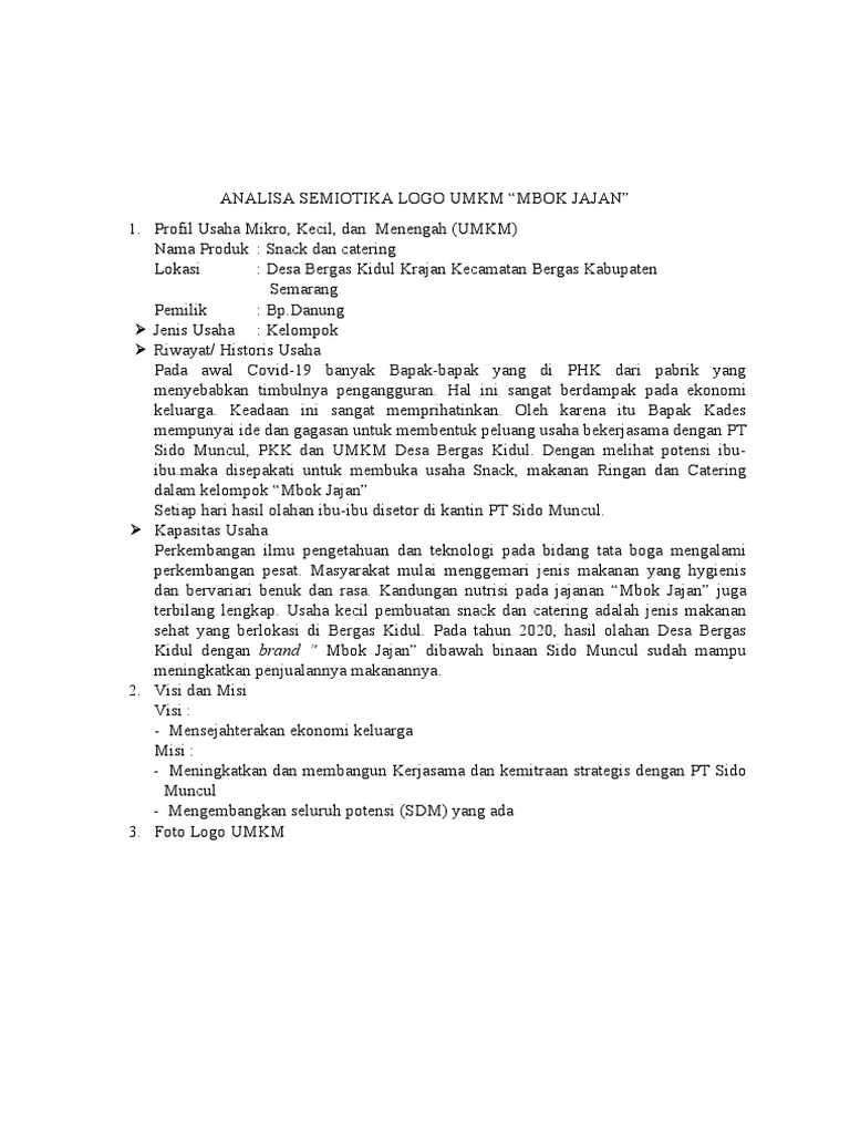 Profil Usaha UMKM | PDF