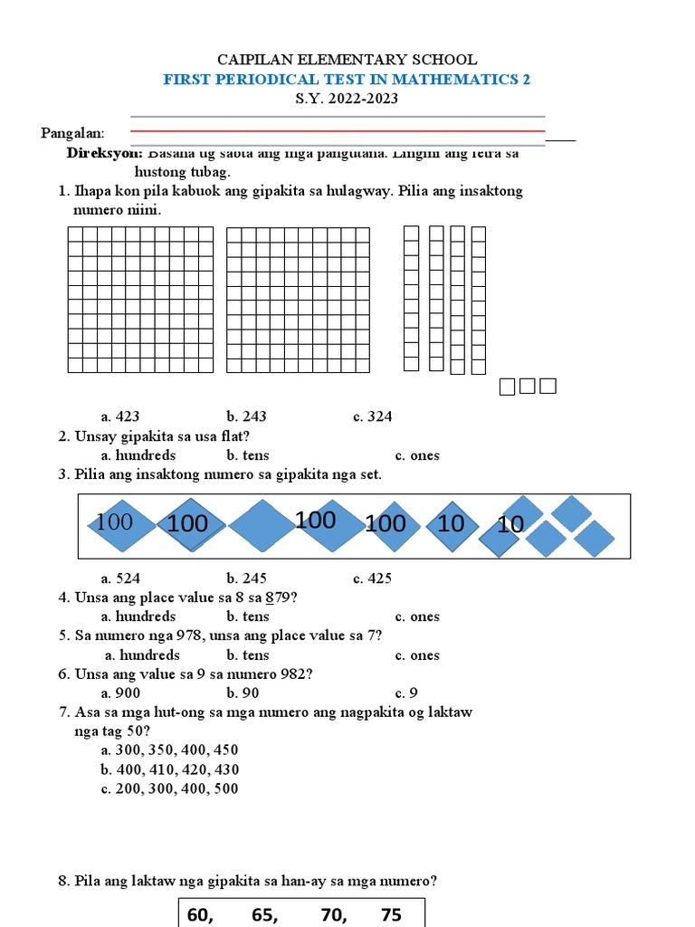 Q1 Periodical Test in Math | PDF