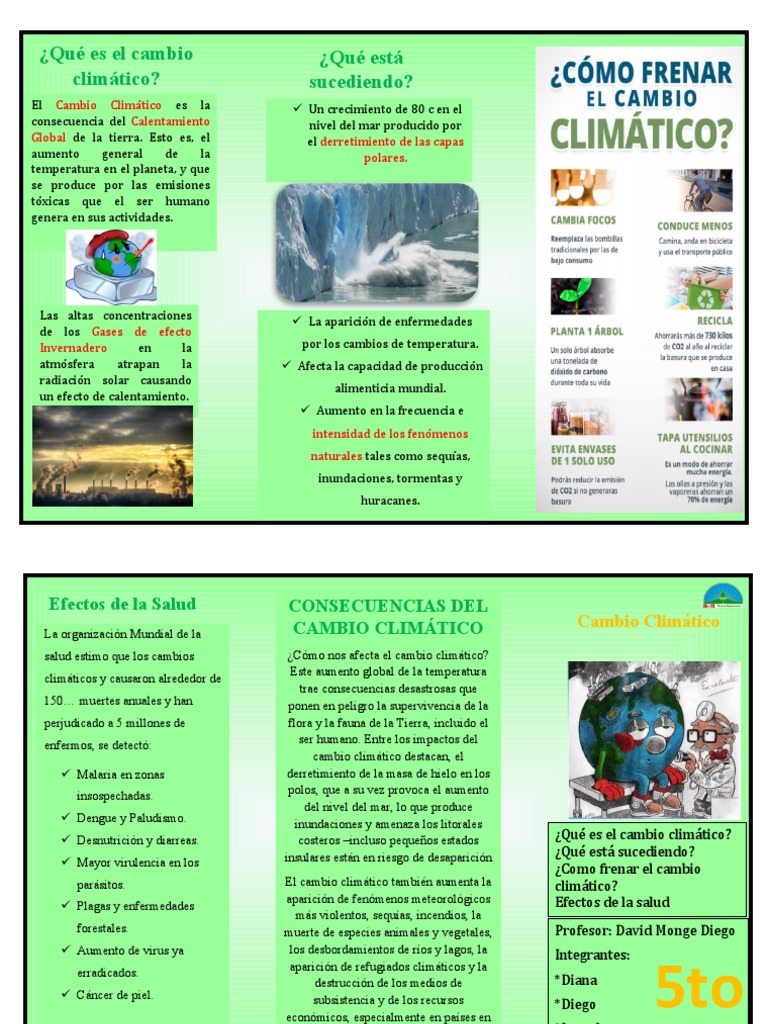 Cambio Climatico Triptico | PDF | Cambio climático | Tierra