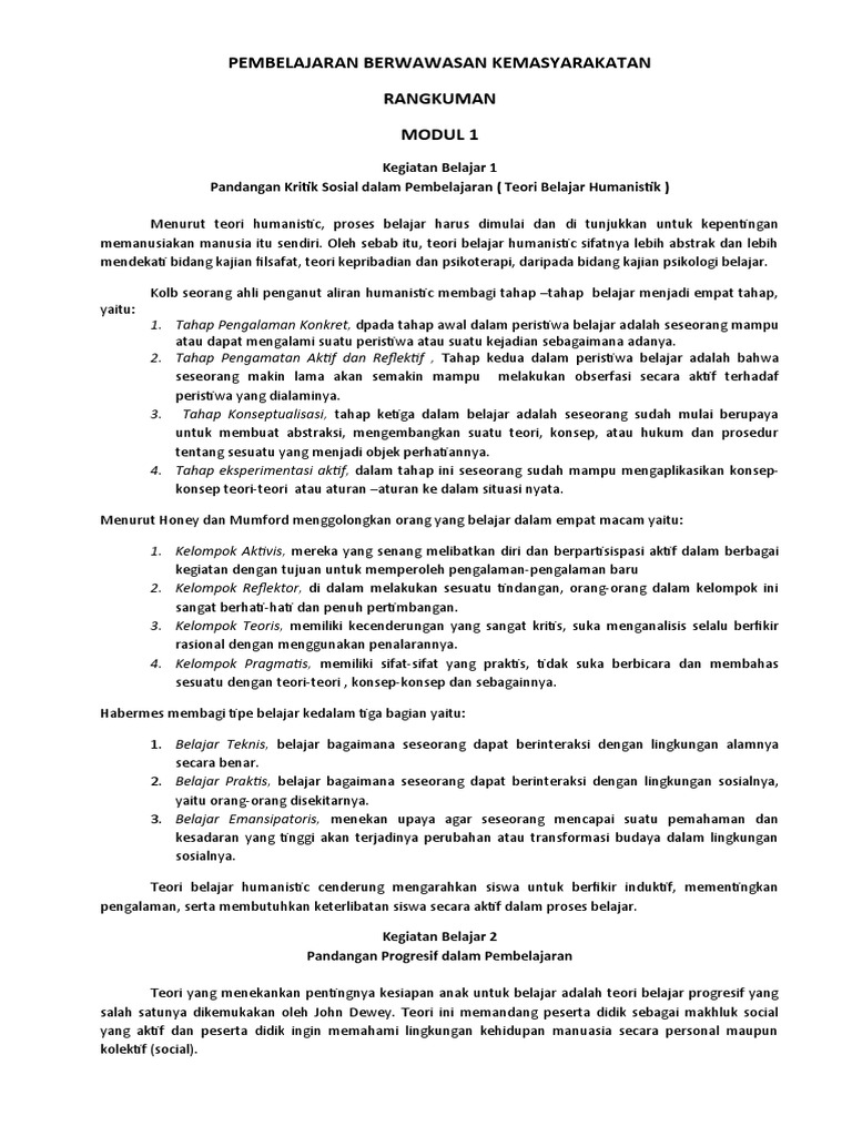 RANGKUMAN PBK Modul 1&2 | PDF