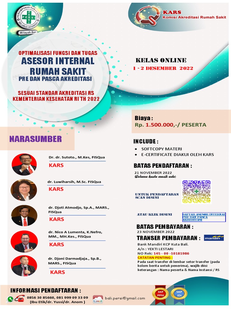 Brosure Tugas Asesor Internal Pre-Pasca Akreditasi Sesuai Starkes 2022 | PDF