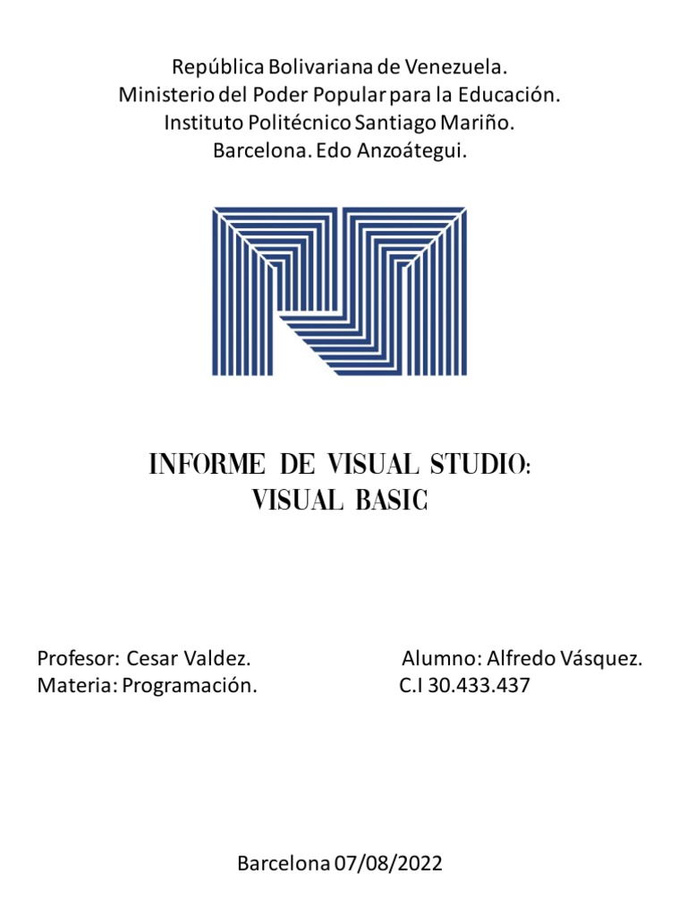 Informe de Visual Basic | PDF | Software del sistema | Informática