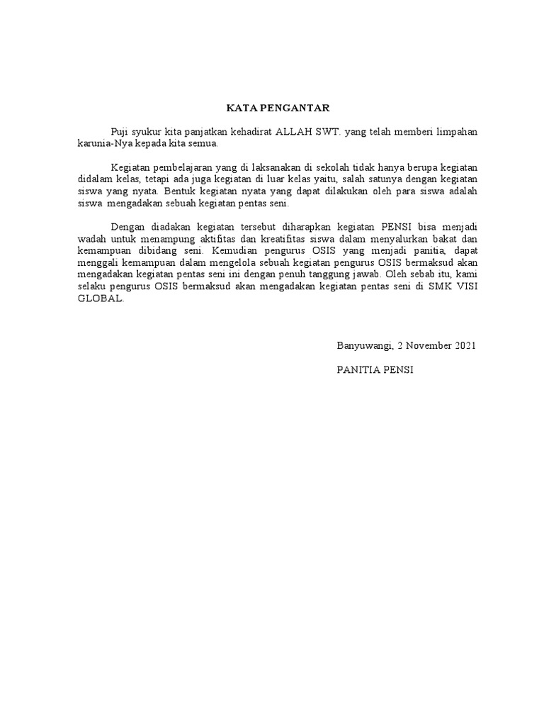 Proposal Sponsor Pensi-1 | PDF