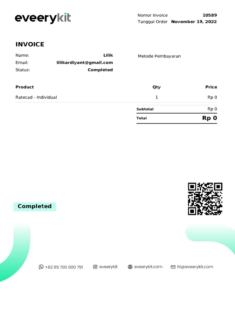 Invoice Lilik-Nov 19 2022 Eveerykit | PDF