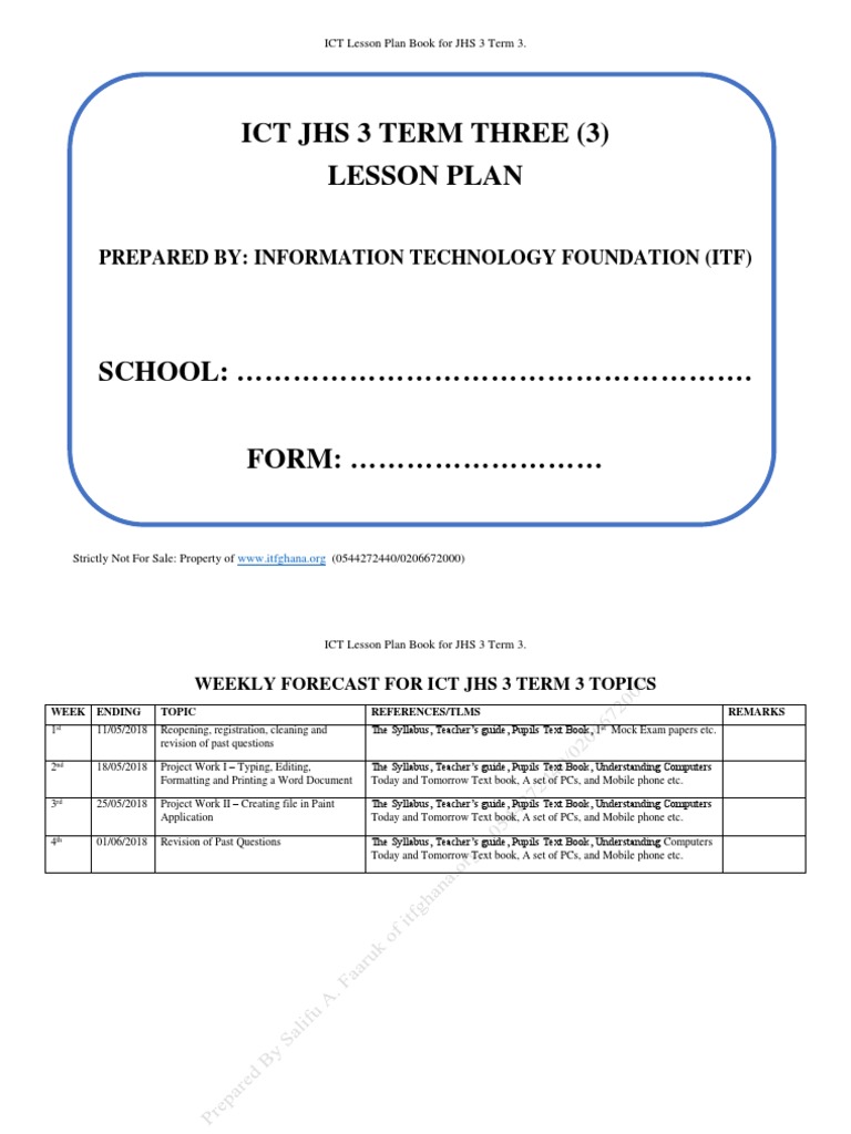 ict-jhs-3-term-3-lesson-plan-draft-2018 | PDF | Educational Technology ...