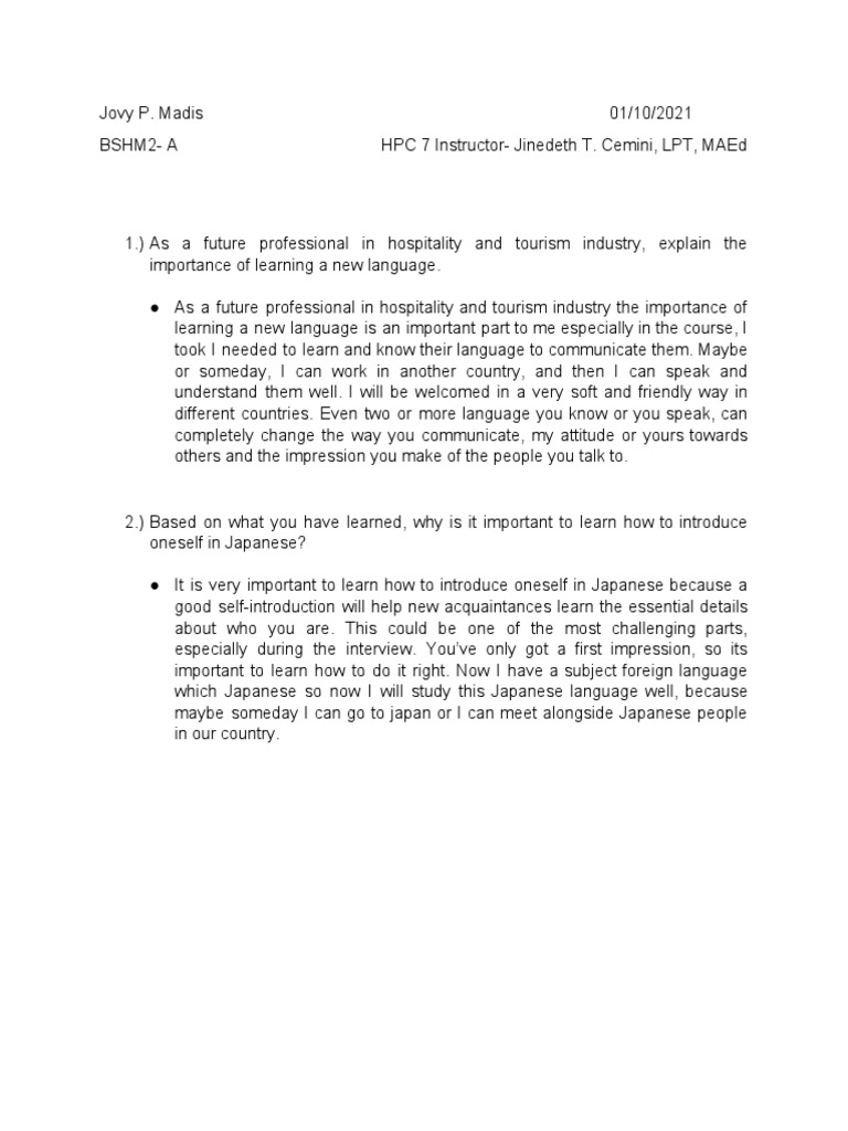 Short Essay Writing (M1 Assessment) | PDF