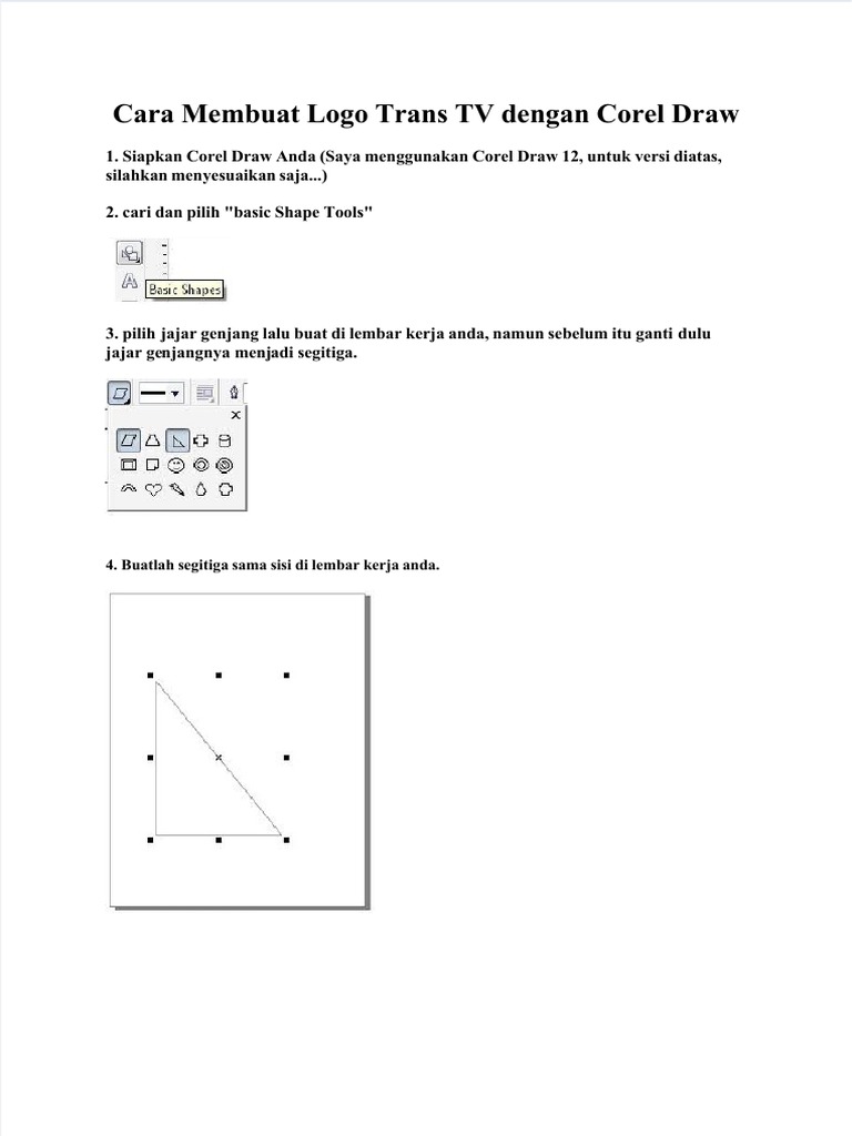 Cara Membuat Logo Trans TV Dengan Corel Draw | PDF