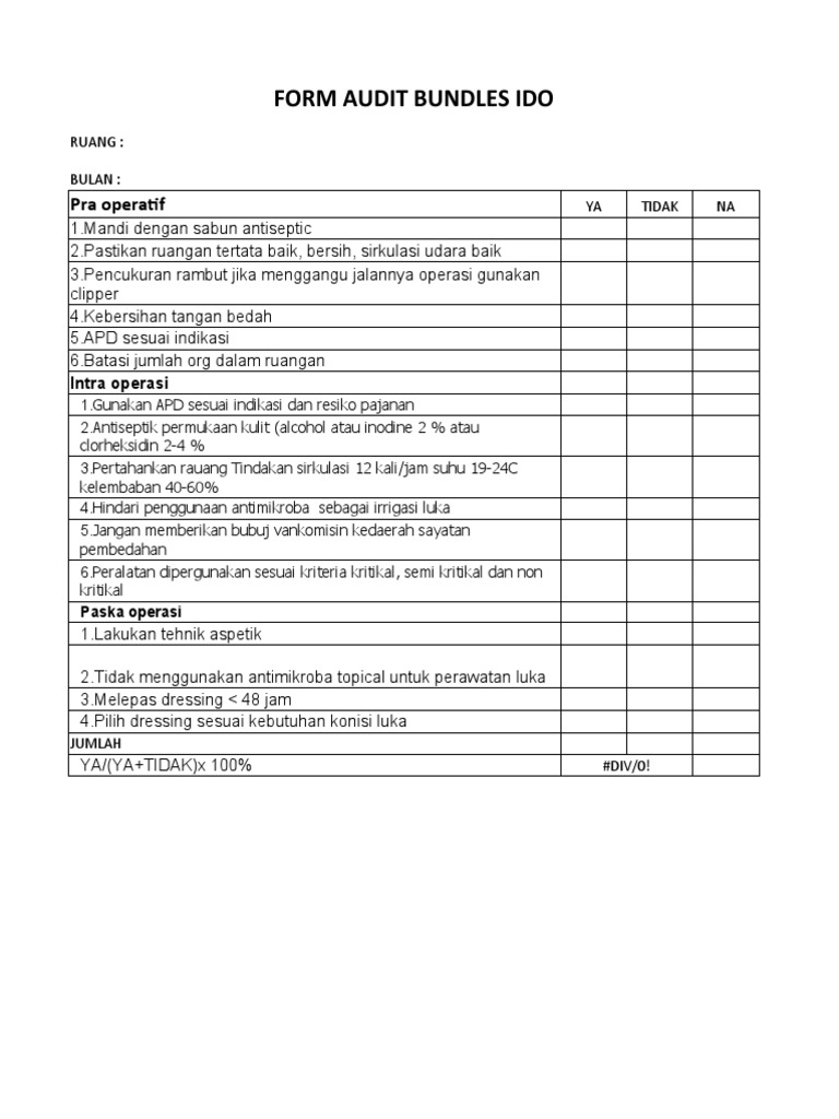 Form Audit Ppi | PDF