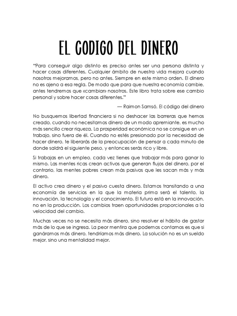 El Código Del Dinero | PDF