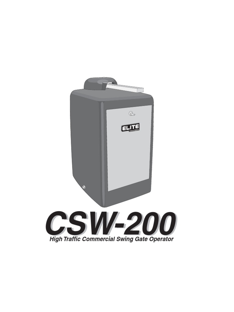 Elite CSW 200 Swing Operator - Manual | PDF