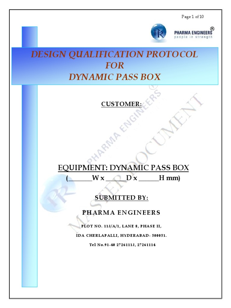 9.1 Design Qualification Protocol For Dynamic Pass Box | PDF | Filtration