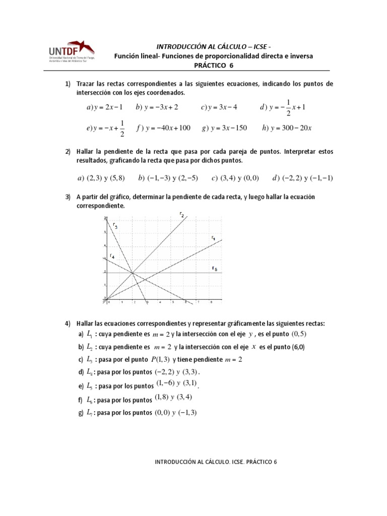 Introducción al Cálculo: Funciones Lineales | PDF