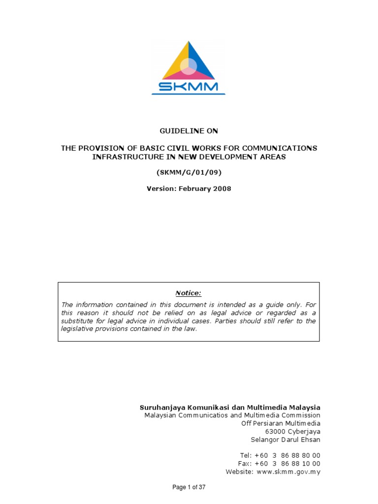 MCMC Guideline On Basic Civil Works For Communication Infrastructure in New Development Area ...