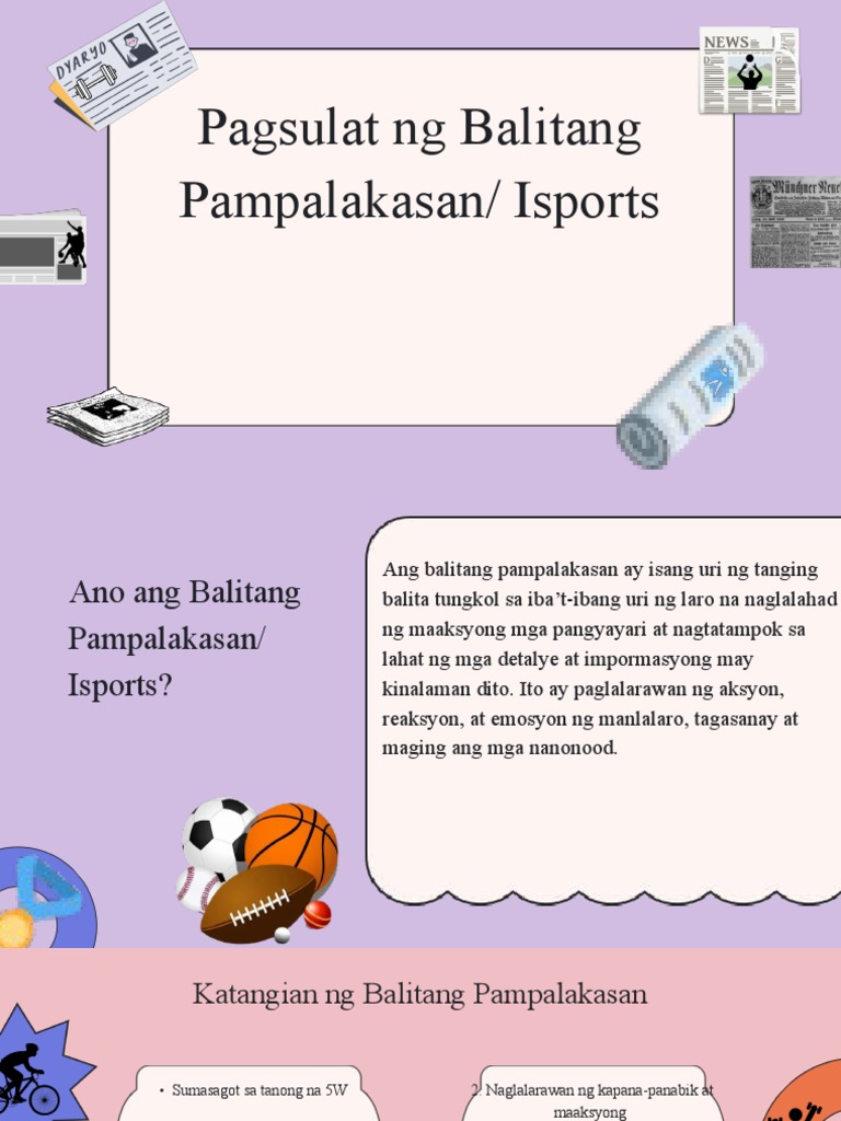 Pagsulat NG Balitang Pampalakasan Isports | PDF
