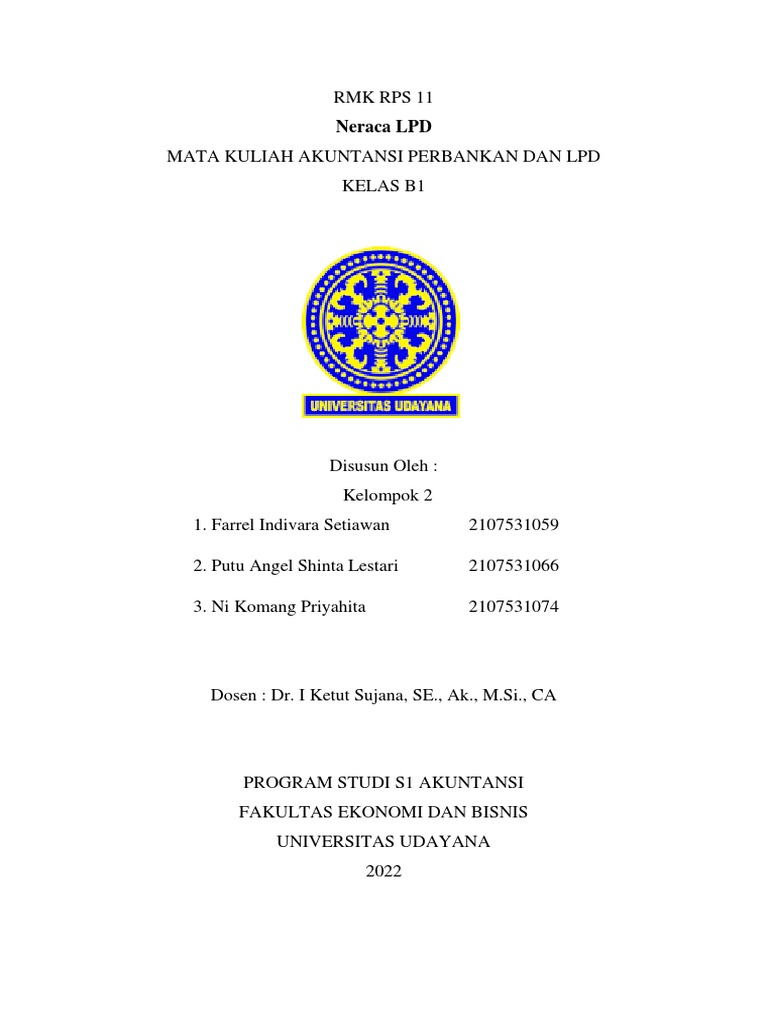 Kelompok 2 - RMK RPS XI - Neraca LPD | PDF
