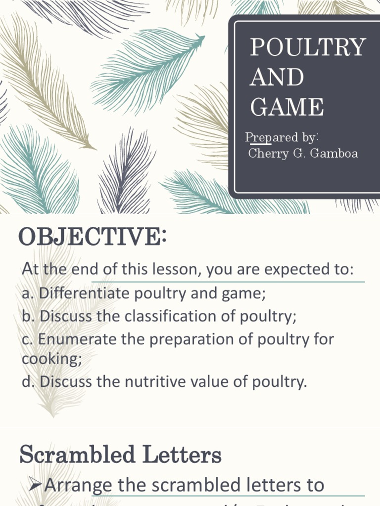 Prepare Poultry For Cooking Pdf Poultry Chicken