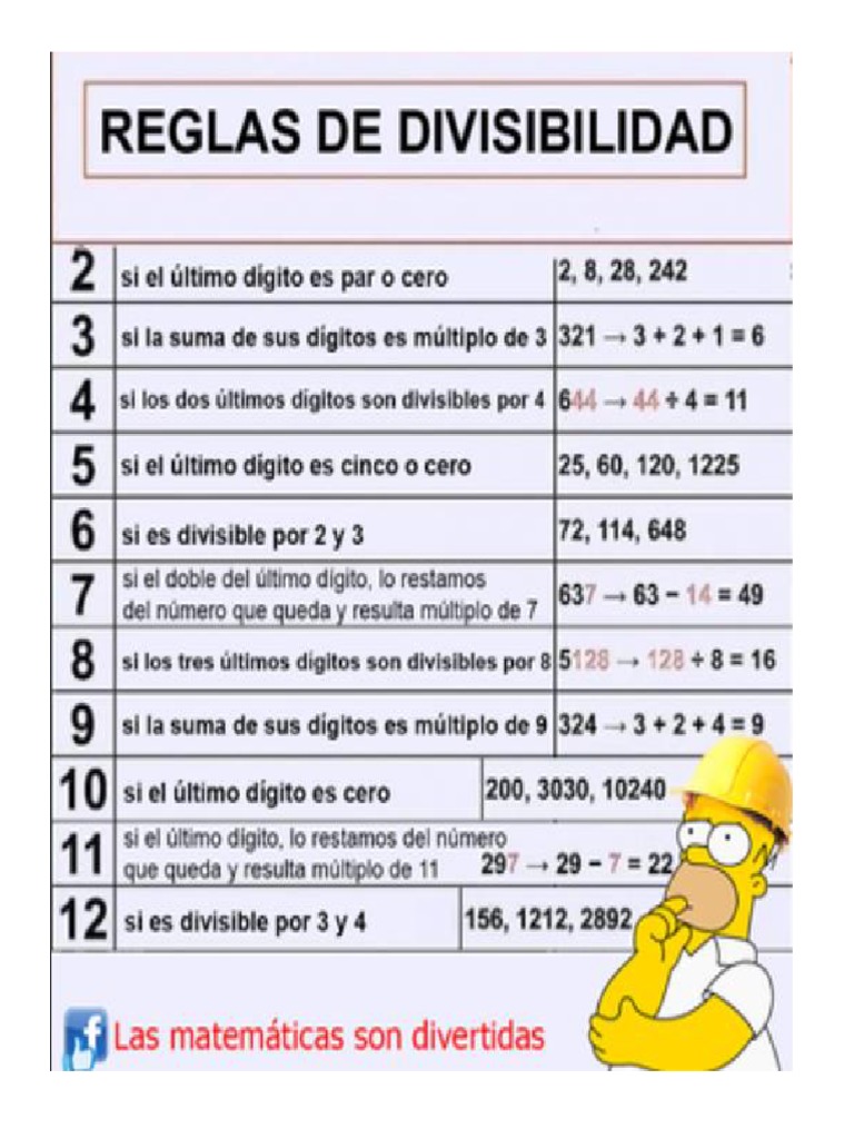 Reglas de Divisibilidad 2022 | PDF