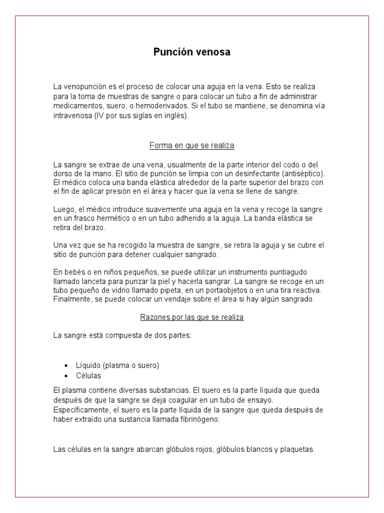 Guía Completa de la Venopunción | PDF