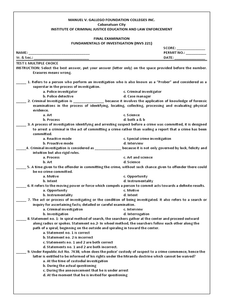 Fundamentals | PDF | Crime Scene | Confession (Law) Fundamentals | PDF | Crime Scene | Confession (Law)