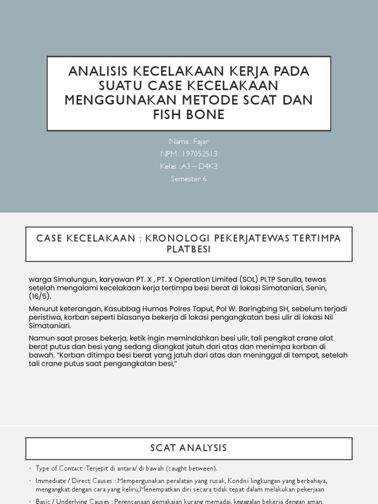 Analisis Kecelakaan Kerja (Fajar) | PDF